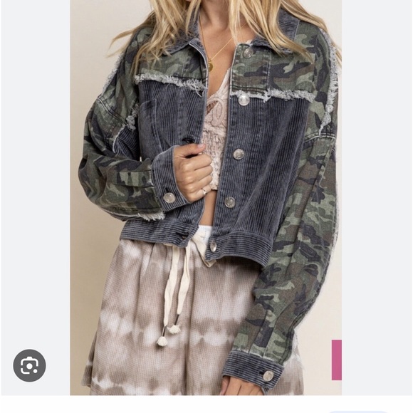 POL | Jackets & Coats | Last One Pol Black Camo Corduroy Jacket | Poshmark